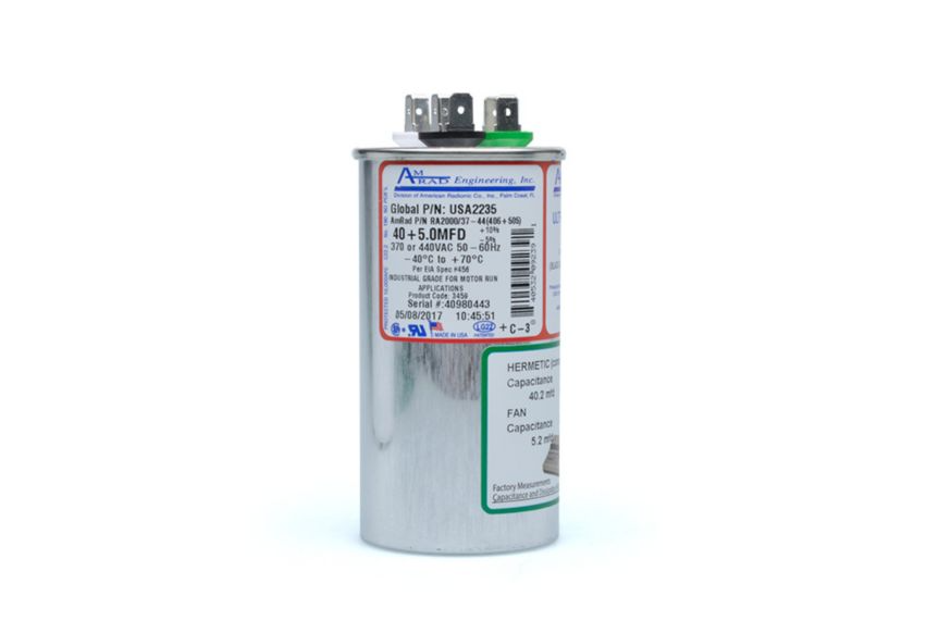 AmRad USA2235 Dual Run Capacitor - 40/5 MFD, 440 VAC, Round Design for ...